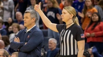 A first at UVA: Jenna Reneau part of officiating crew for Virginia ...